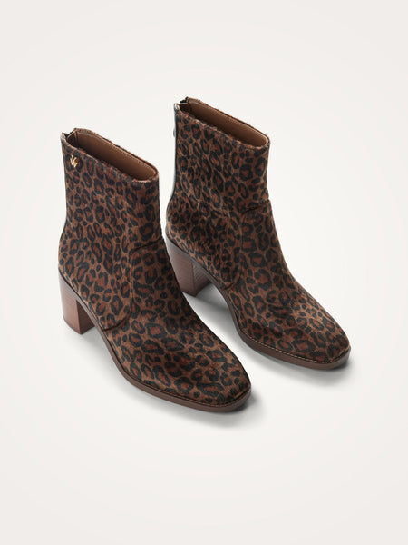 Bottines Edna léopard à talon • Vanessa Wu